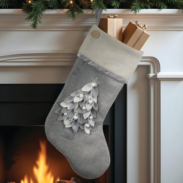Elegant Stocking With Tree Motif – Old World Christmas