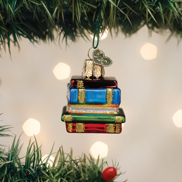 Mini Stack Of Books Ornament – Old World Christmas
