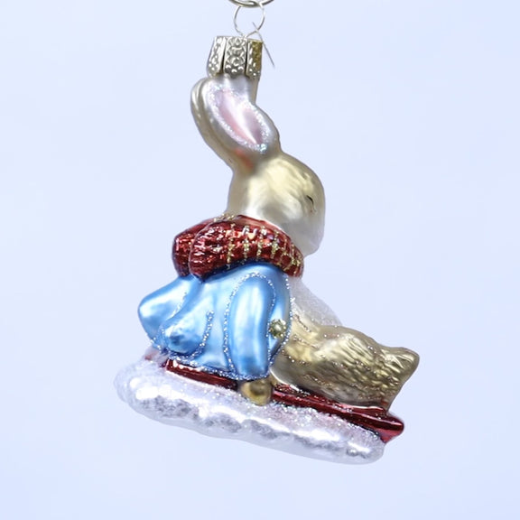 Peter Rabbit On Sled Ornament – Old World Christmas