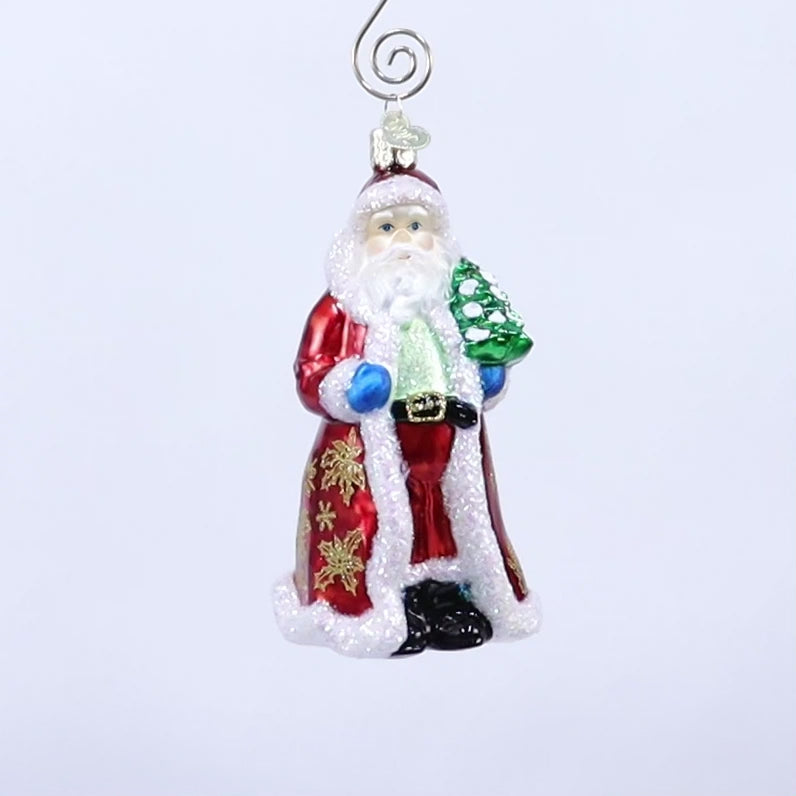 Glistening Golden Santa Ornament | Old World Christmas™