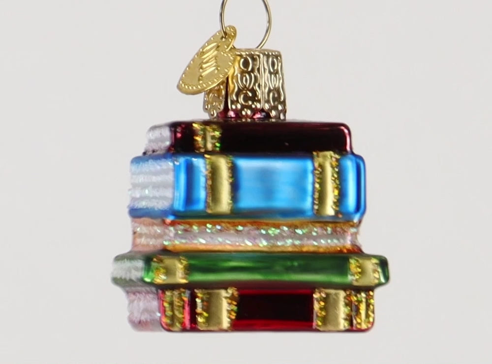 Mini Stack Of Books Ornament – Old World Christmas