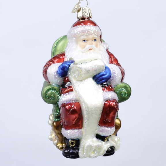 Santa Checking His List Ornament | Old World Christmas™