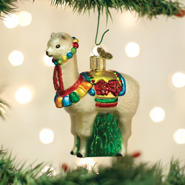 Festive Alpaca Ornament – Old World Christmas